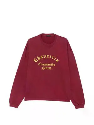 WILLY CHAVARRIA Community Center Long-sleeve Buffalo T-shirt - Red