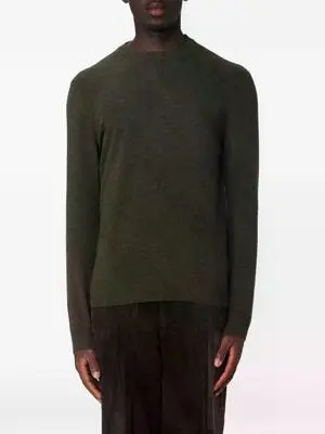 BROOKSFIELD Crew-neck Wool Sweater - Green
