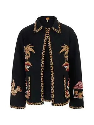 Alanui Embroidered Whipstitch-trim Jacket - Black