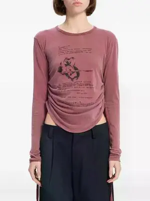 ANN DEMEULEMEESTER Graphic-print Drawstring-side T-shirt