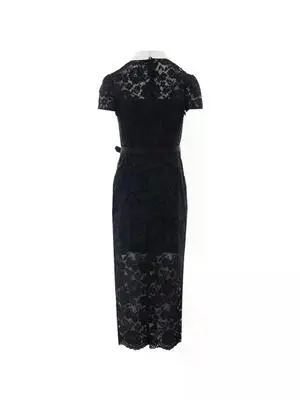 SELF-PORTRAIT Belted Lace Panel Dress