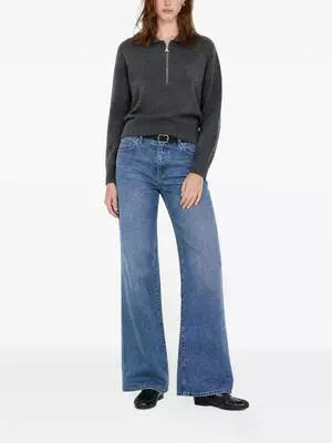 Patrizia Pepe Sequin-embellished Quarter-zip Sweater Polo