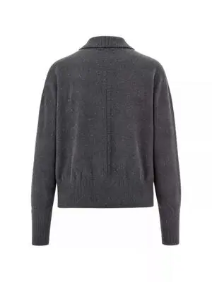 Patrizia Pepe Sequin-embellished Quarter-zip Sweater Polo