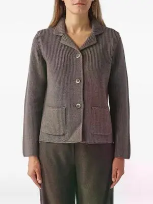 GRAN SASSO Ribbed-knit Patch-pocket Jacket - Brown