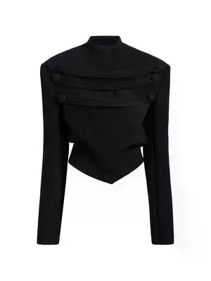 Khaite York Cropped Jacket With Cord Embroidery