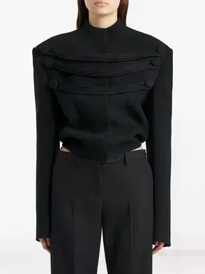 Khaite York Cropped Jacket With Cord Embroidery