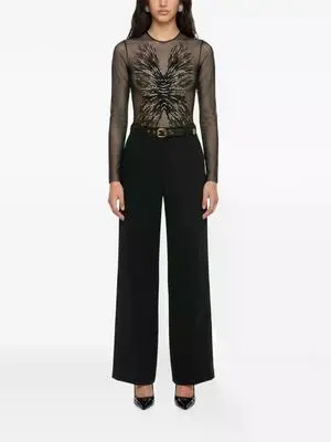 Amen Embellished Sheer Bodysuit - Black