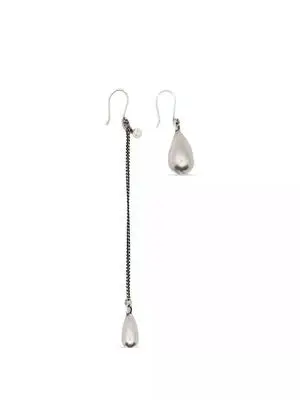 ANN DEMEULEMEESTER Judith Asymmetric Drop Earrings - Silver