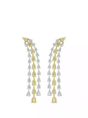 ARZANO Diamond Triple-row Drop Earrings - Silver