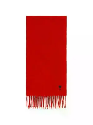 AMI Paris Wool Scarf With De Coeur