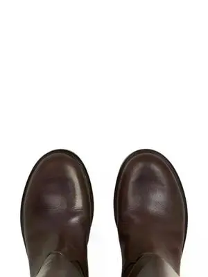 Etro Leather Boots With Paisley Buckle - Brown