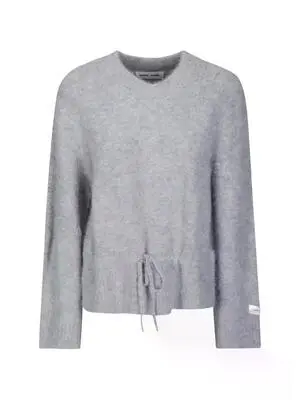 SAMSOE SAMSOE Salo V-neck Drawstring Sweater - Grey