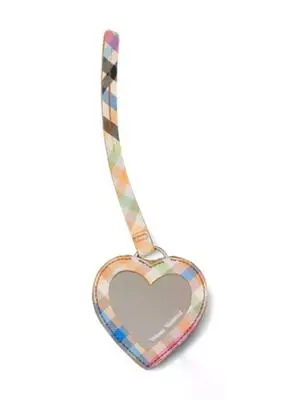VIVIENNE WESTWOOD Check Heart Mirror Keychain - Neutrals