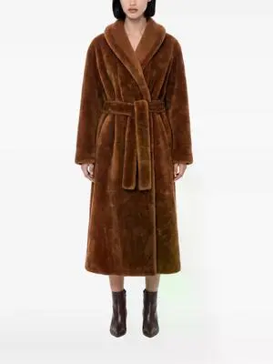 THELAURENT Belted Faux Fur Coat