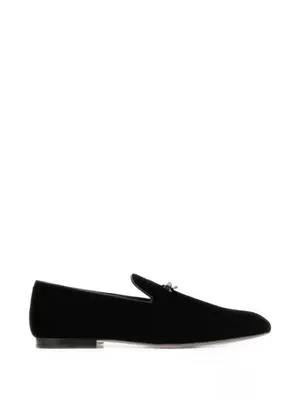 TOM FORD Bow-detail Velvet Loafers - Black