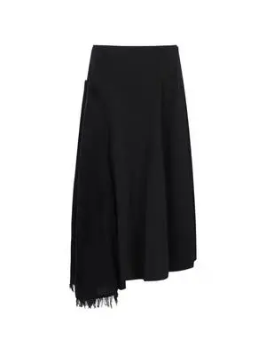 Yohji Yamamoto Frayed Asymmetric Midi Skirt