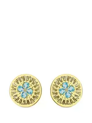 CAROL KAUFFMANN 18k Yellow Blue Topaz Earrings - Gold