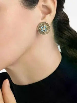 CAROL KAUFFMANN 18k Yellow Blue Topaz Earrings