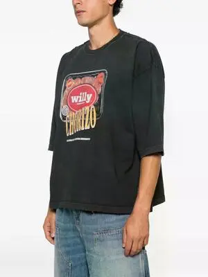WILLY CHAVARRIA Especial Chorizo Buffalo Graphic-print Distressed T-shirt - Black