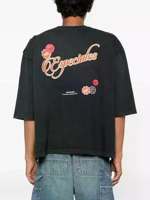 WILLY CHAVARRIA Especial Chorizo Buffalo Graphic-print Distressed T-shirt - Black