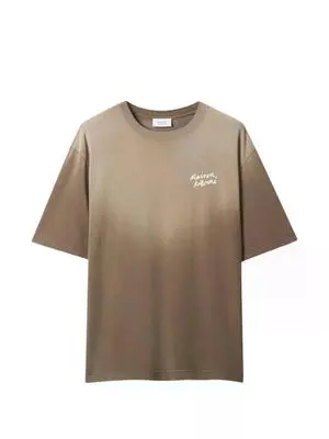 Maison Kitsuné Faded-effect Logo-print T-shirt
