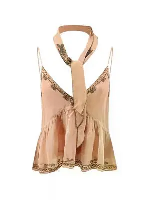 SCARLETT POPPIES Hedvig Embellished Halterneck Top