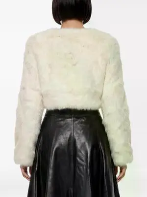 THELAURENT Faux-fur Cropped Jacket - White