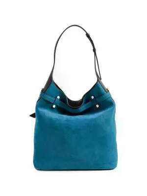 Borbonese Medium Premiere Buckle-detail Suede Bucket Bag