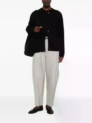 Liviana Conti Button-up Patch-pocket Cardigan - Black