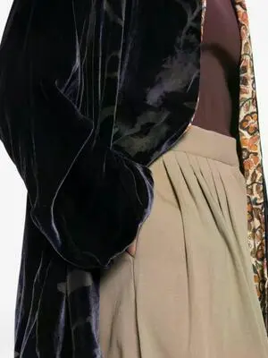 WHYCI Floral-print Velvet Cape