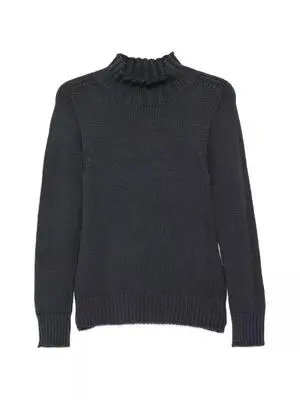 19.61 MILANO Mock-neck Ribbed-trim Sweater - Grey