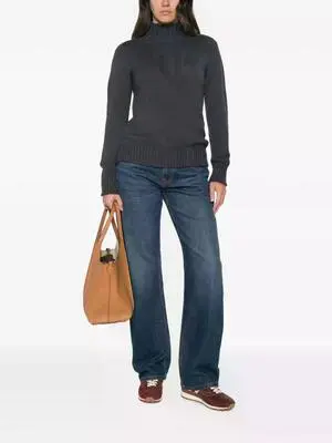 19.61 MILANO Mock-neck Ribbed-trim Sweater