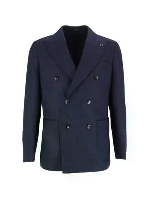 BRERA Double-breasted Peak-lapel Jacket - Blue