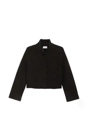 WHYCI High-neck Cropped Coat - Brown