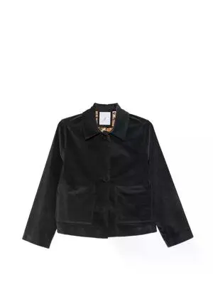 WHYCI Velvet Button-fastening Patch-pocket Jacket