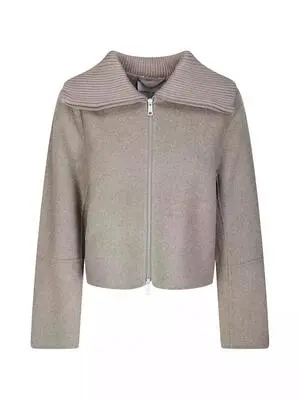 SAMSOE SAMSOE Saclo Zip-up Jacket With Ribbed Collar - Neutrals