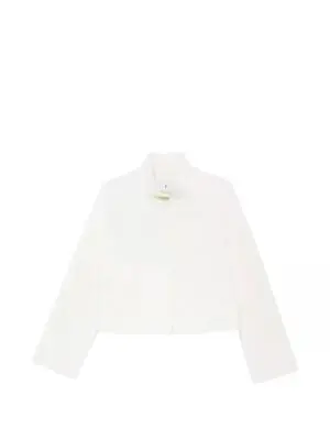 WHYCI High-neck Cropped Jacket - Neutrals