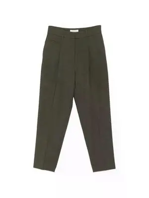 PSOPHIA Pleated Tapered Trousers - Green