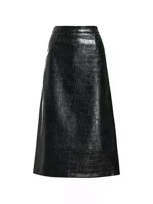 Essentiel Antwerp Kind Crinkled-effect Midi Skirt - Black