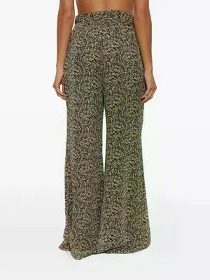 Zimmermann Floral Print Wide Leg Tasseled Trousers