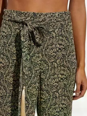 Zimmermann Floral Print Wide Leg Tasseled Trousers