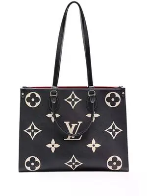 LOUIS VUITTON 2021-2026 Bicolor Monogram Empreinte Giant Onthego Mm Satchel - Black
