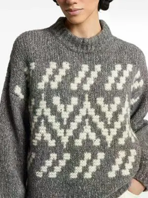 Peserico Sequin-embellished Intarsia Knit Sweater