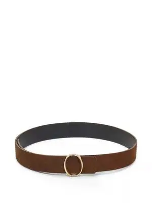 Orciani Oval-buckle Leather Belt - Black