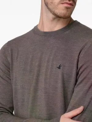 BROOKSFIELD Logo-embroidered Crew-neck Sweater
