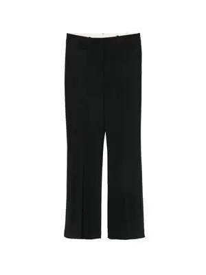 PSOPHIA Pressed-crease Flared Trousers - Black