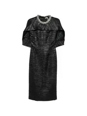 Simkhai Crystal-embellished Cape Overlay Midi Dress