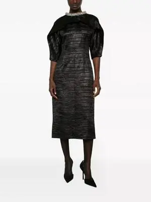 Simkhai Crystal-embellished Cape Overlay Midi Dress