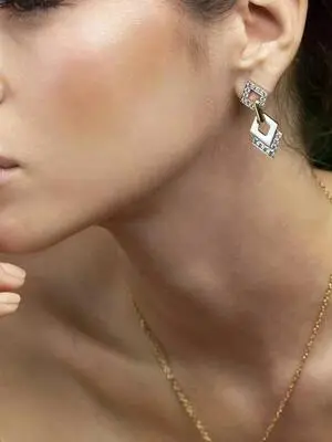 David Webb Diamond Enamel Drop Earrings
