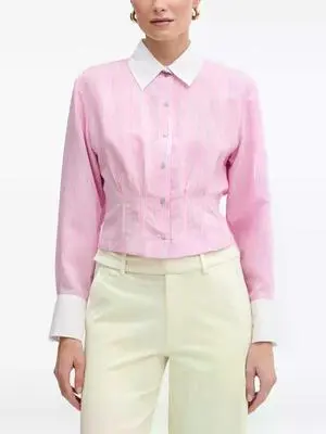 MORGAN Striped Corset Style Shirt - Pink
